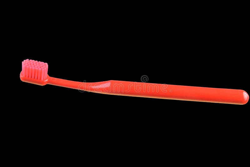 Red Toothbrush Isolated on the Black Background. Stock Photo - Image of ...
