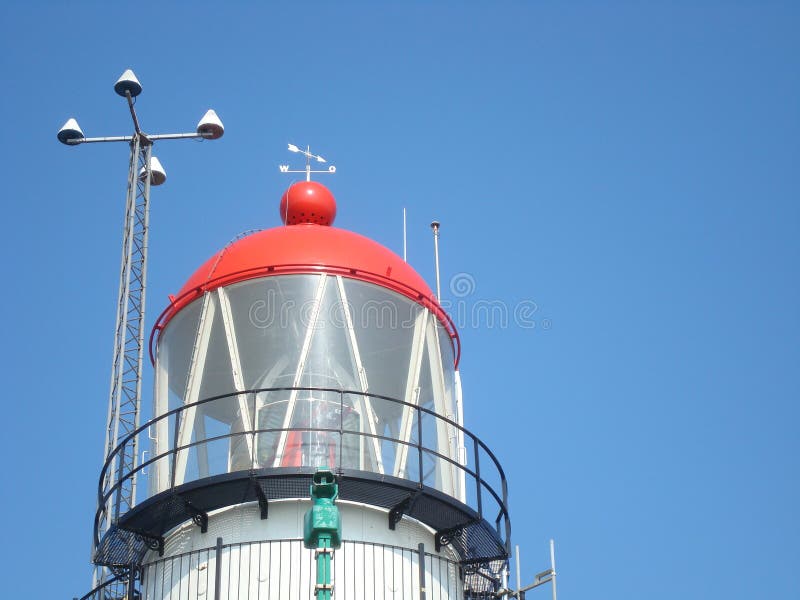 Red top of the lighthouse stock photo. Image of light - 145236688