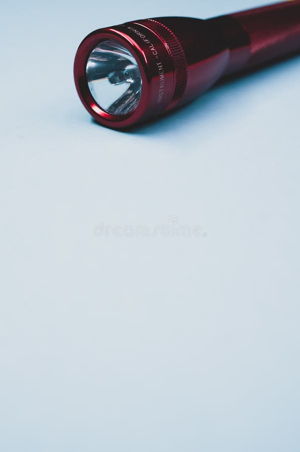 Red Torch on a Blue Background Stock Image - Image of bulb, technology ...