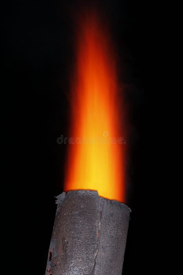 Red Torch Over Metal Chimney Stock Image - Image of phenomenon ...