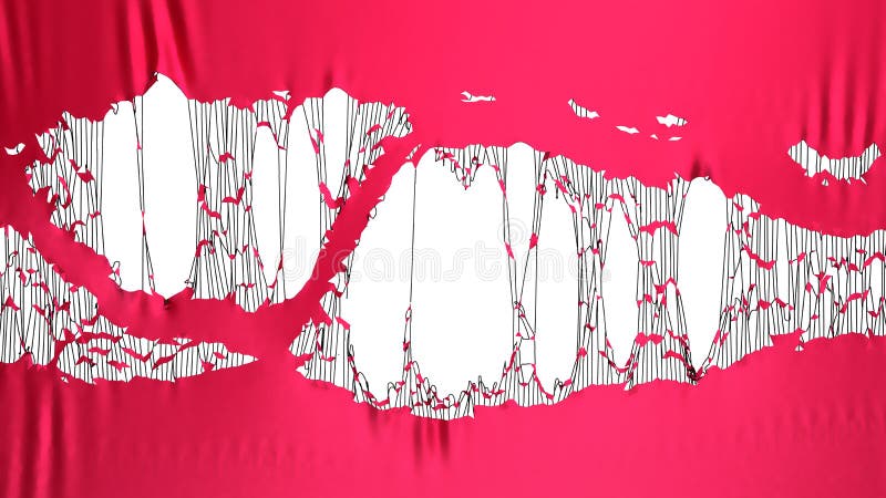 Red Torn Fabric 3d Render Image Stock Illustration - Illustration of ...