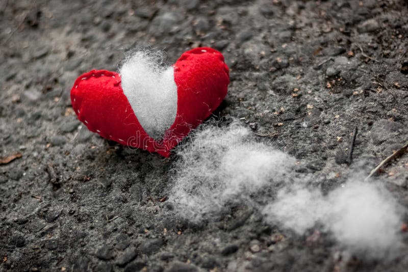 Red, Torn Heart on Rough Ground Stock Image - Image of holiday, heart ...
