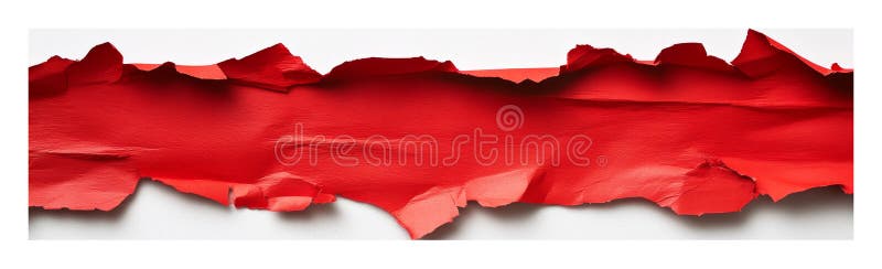 Red Torn Paper with Rough Edges on Transparent Background. Abstract Art ...