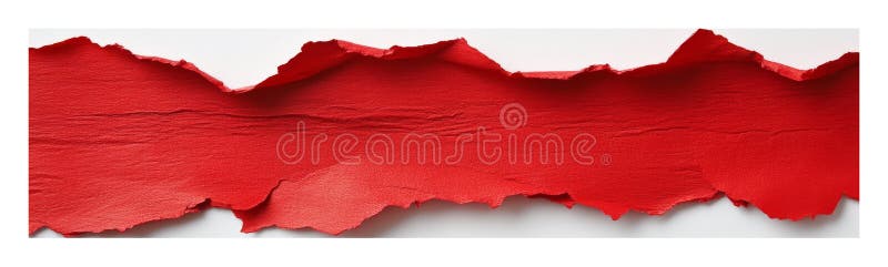Red Torn Paper Strip Texture on Transparent Background, Abstract Art ...
