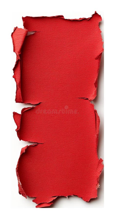 Red Torn Paper Texture on Transparent Background, Abstract Art ...
