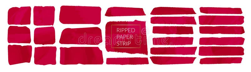 Red Torn Ripped Paper Rectangle Shape Vector Illustration. Cutout ...