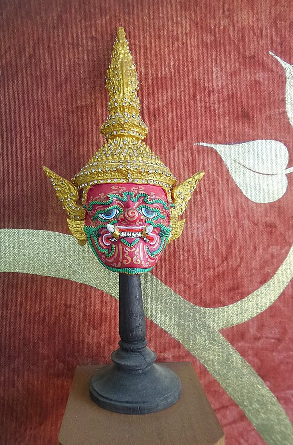 Khon Mask Traditional Thai Drama Dance Stock Image - Image of epic ...