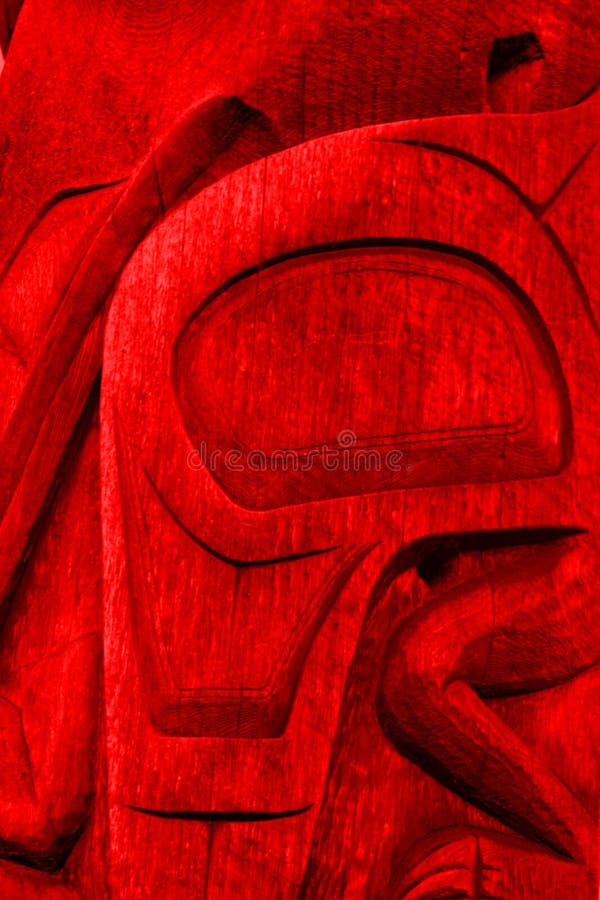 Red totem stock image. Image of american, native, detail - 13120439