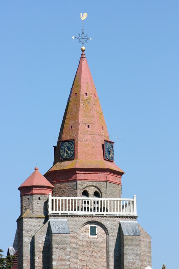 Red Towe stock photo. Image of clock, spire, tower, blue - 28518542