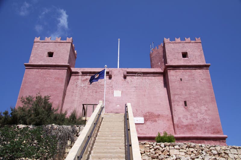 Red tower stock image. Image of culture, maltese, attraction - 10950993