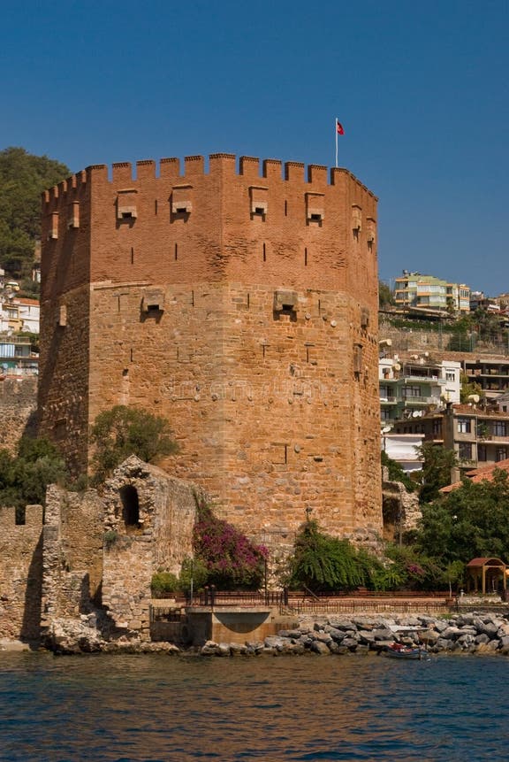 Red Tower in Alanya - Turkey Stock Photo - Image of city, coast: 7737916