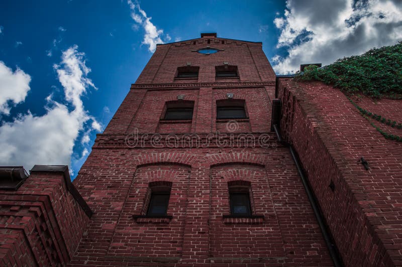 Red tower bottom view stock photo. Image of natural - 159569794