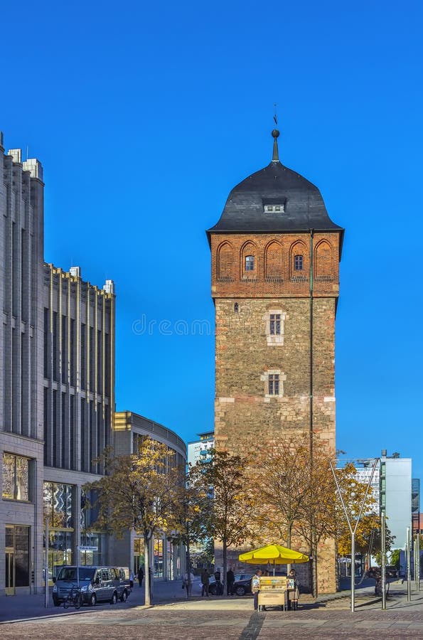 Red Tower in Chemnitz, Germany Stock Photo - Image of sightseeing ...