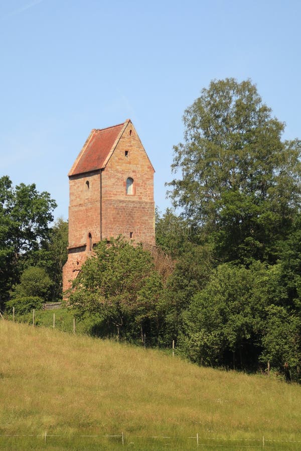 Red Tower stock image. Image of germany, green, palatinate - 264899965