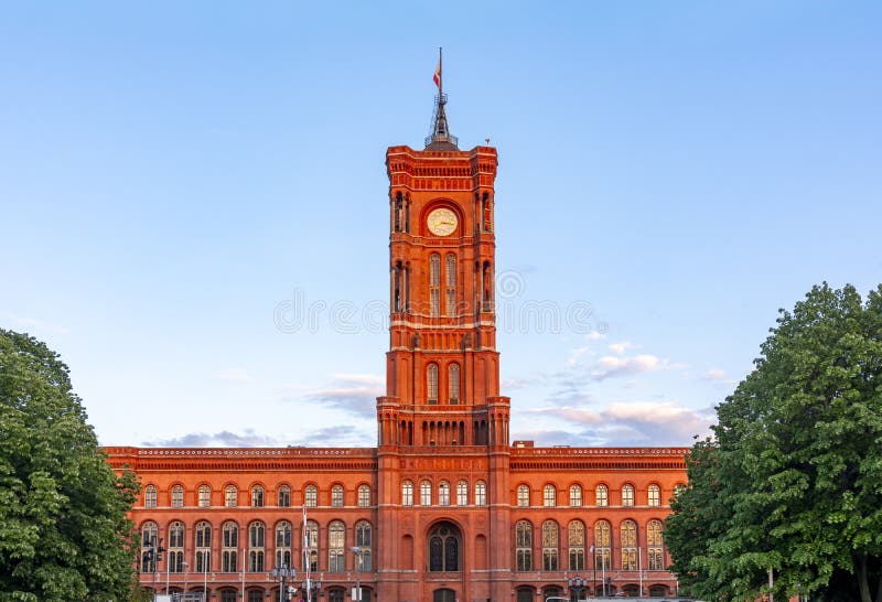 Red Town Hall Rotes Rathaus on Alexanderplatz, Berlin, Germany Stock ...