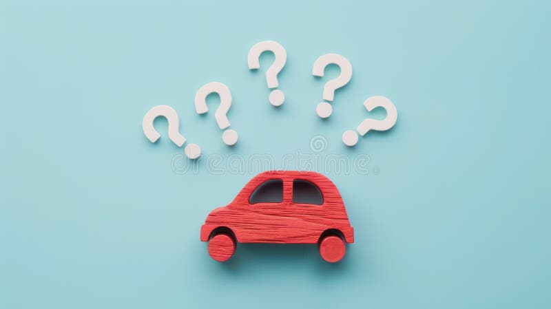The Red Toy Car with Question Marks.AI Generated Image Stock Image ...