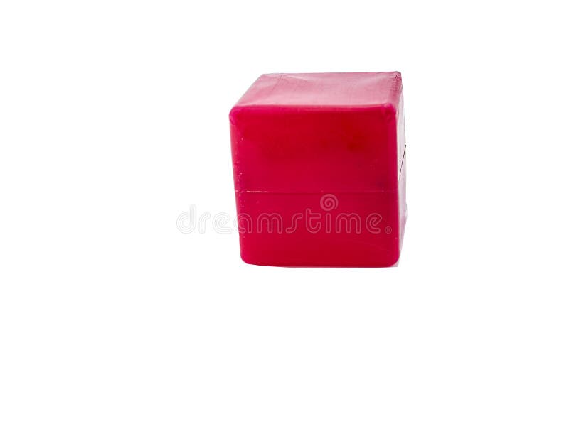 Red Toy Cube on a White Background Stock Image - Image of childhood ...