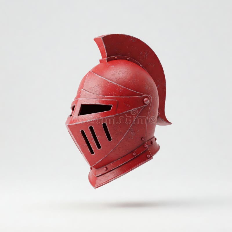 Red toy knight helmet stock illustration. Illustration of clothing ...