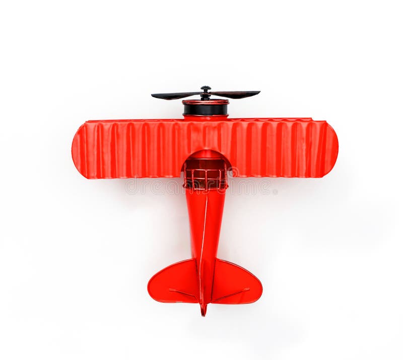 Red Toy Plane Isolated on White Stock Photo - Image of aeroplane ...