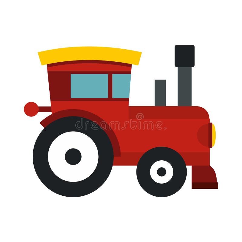 Red Toy Train Icon, Flat Style Stock Vector - Illustration of ...