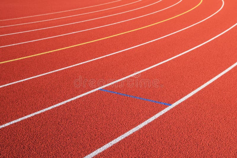 Red track lanes turn stock photo. Image of blue, focus - 12257072