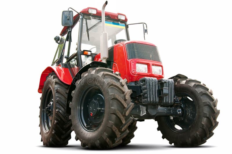 Red tractor stock photo. Image of tire, isolated, tractor - 15036384