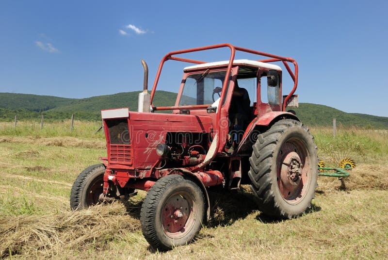 Red tractor stock image. Image of agriculture, land, equipment - 14820097