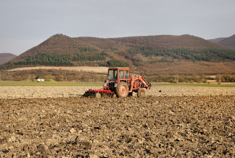Red tractor stock image. Image of agriculture, land, equipment - 14820097
