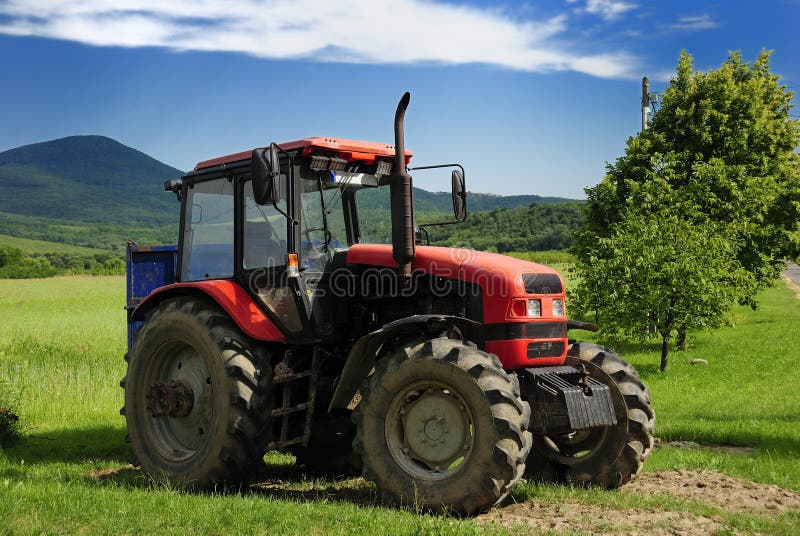 Red tractor stock image. Image of agriculture, land, equipment - 14820097