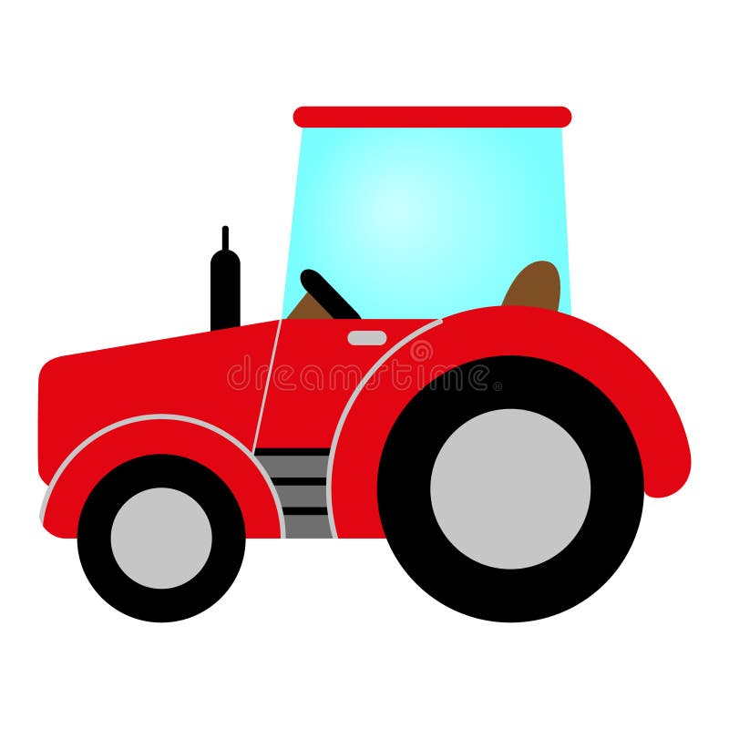 Red tractor stock vector. Illustration of cheerful, cabin - 39553046