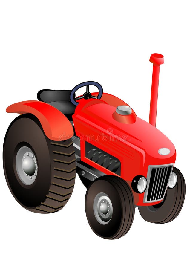 Red tractor close up stock illustration. Illustration of driving - 8280330