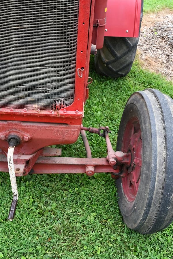 Old Tractor with Front End Loader Stock Photo - Image of loader, garage ...