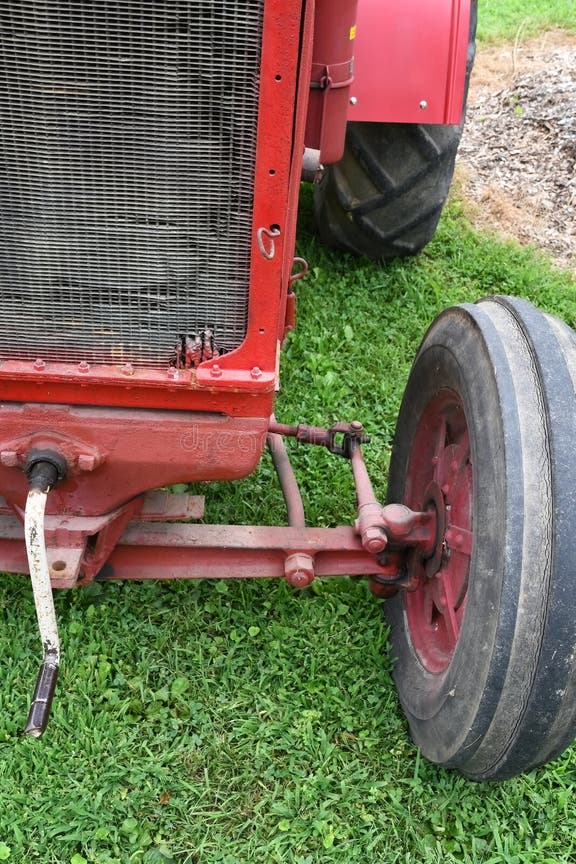 Red Tractor Front Axle View Stock Image - Image of tractors, vehicle ...