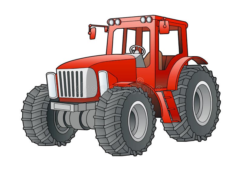Red tractor stock illustration. Illustration of farm - 94725925