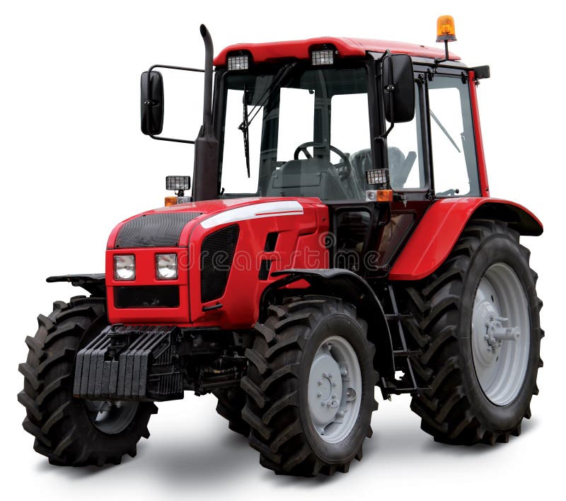 New red tractor stock image. Image of isolated, agricultural - 1326711