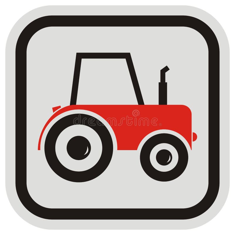 Black Tractor with Driver, Vector Silhouette, Eps. Stock Vector ...