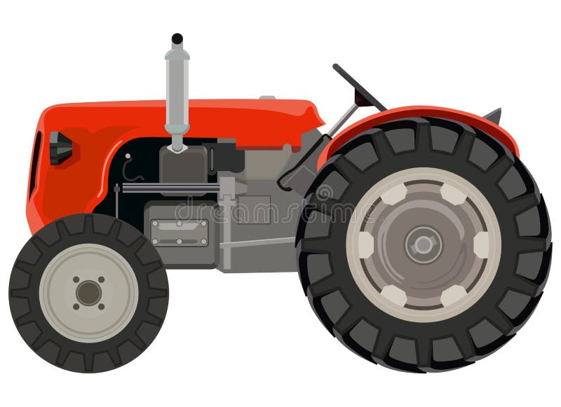 Red Tractor Side View Stock Illustrations – 392 Red Tractor Side View ...