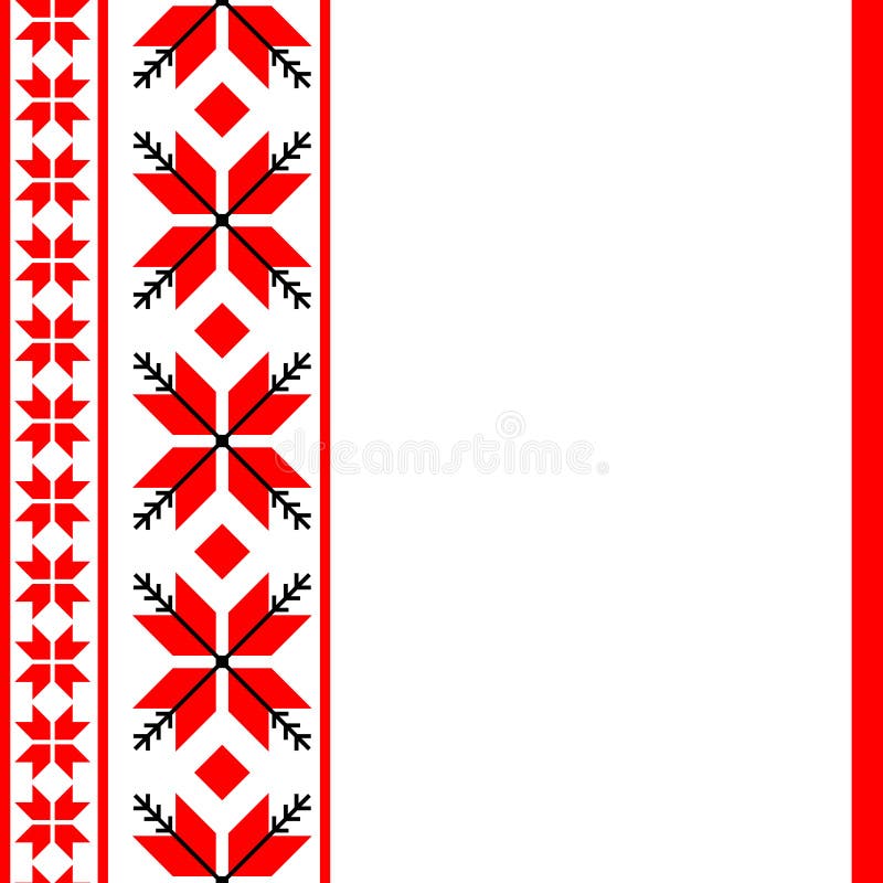 Bulgarian Balkan Folklore Embroidery Red Banner for Your Text Stock ...