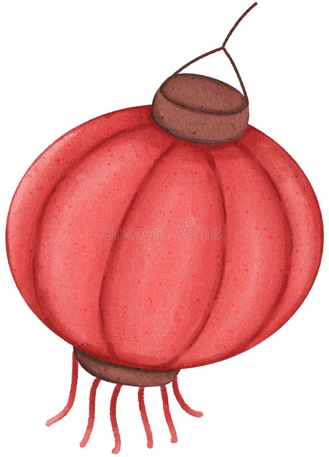 Red Traditional Lantern Korean Illustration Stock Image - Illustration ...