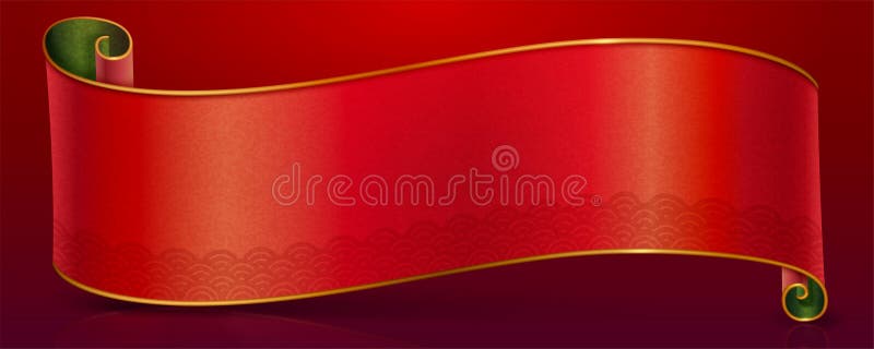 Red Traditional Wave Pattern Scroll Stock Vector - Illustration of ...