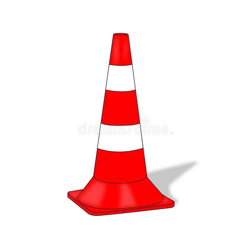 Red traffic cone stock vector. Illustration of worker - 264426004