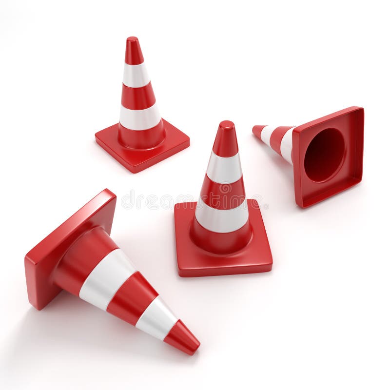 Red traffic cone stock illustration. Illustration of sites - 34589437