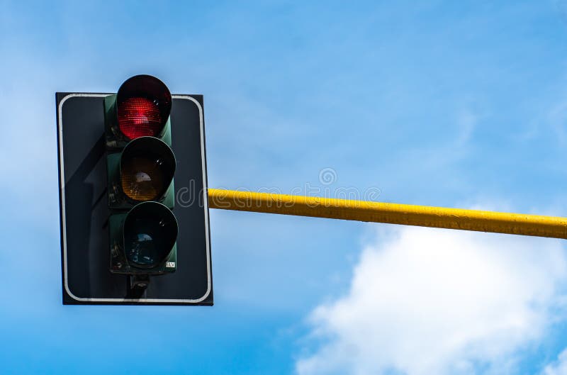 Traffic Light on Race Track during FIA Formula E Championship Stock ...