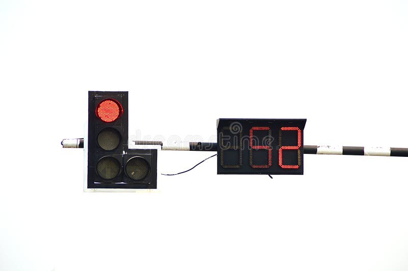 Red Color Traffic Light Isolate White Background Photos - Free ...