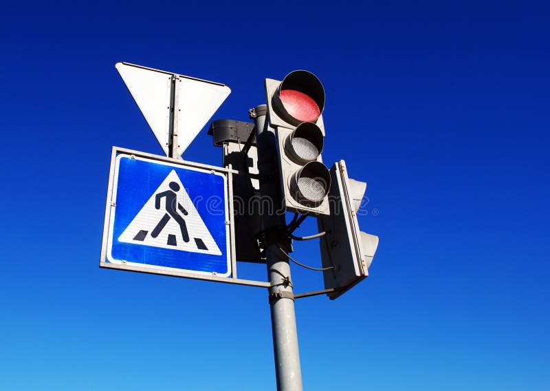 Red traffic light stock photo. Image of prohibiting, blue - 51554028