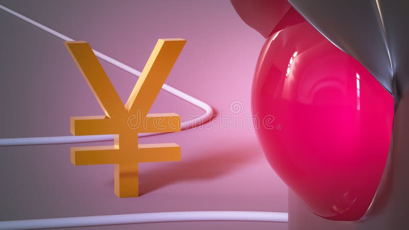Red Traffic Light Prohibits The Movement Of The Gilded Yen Symbol Close Up Finance Concept