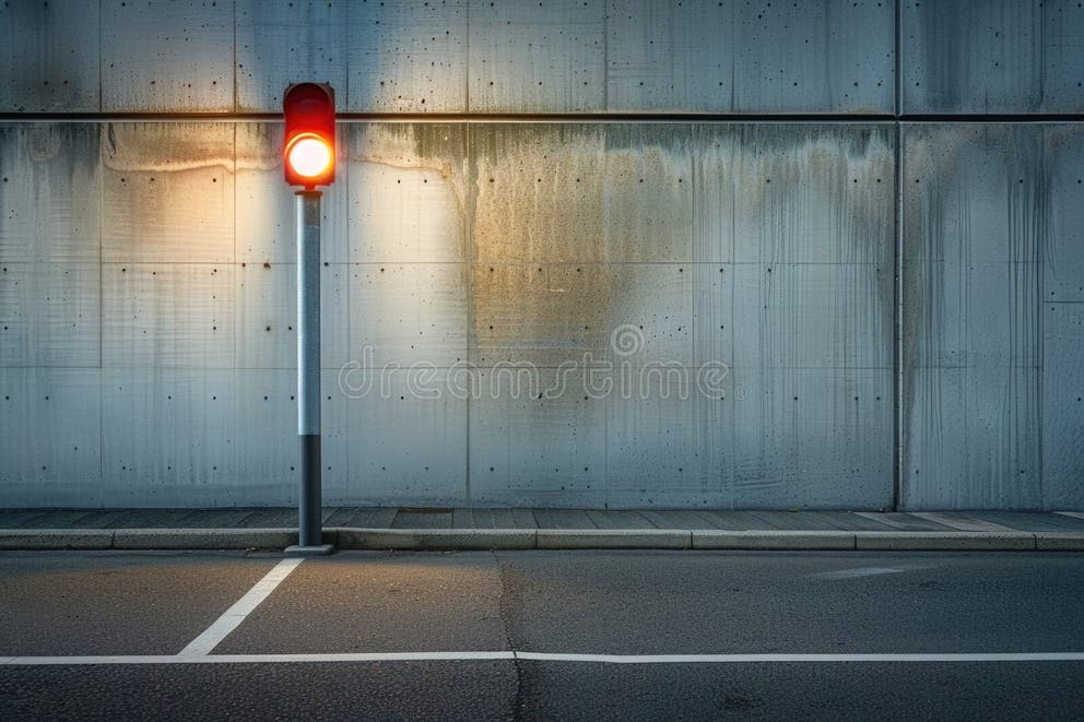 A Red Traffic Light Sits on the Side of a Road, Ready To Direct Traffic ...