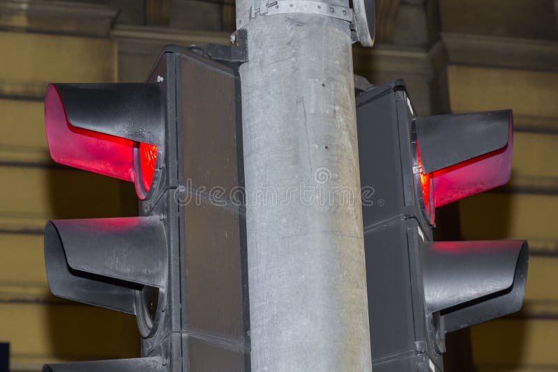 Red traffic light stock image. Image of signal, lamps - 144919273