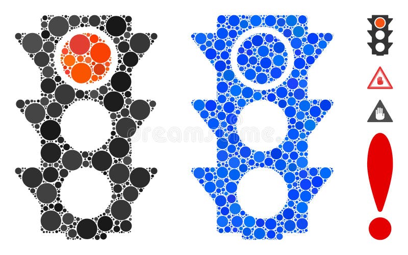 Red Traffic Lights Composition Icon of Circles Stock Illustration ...