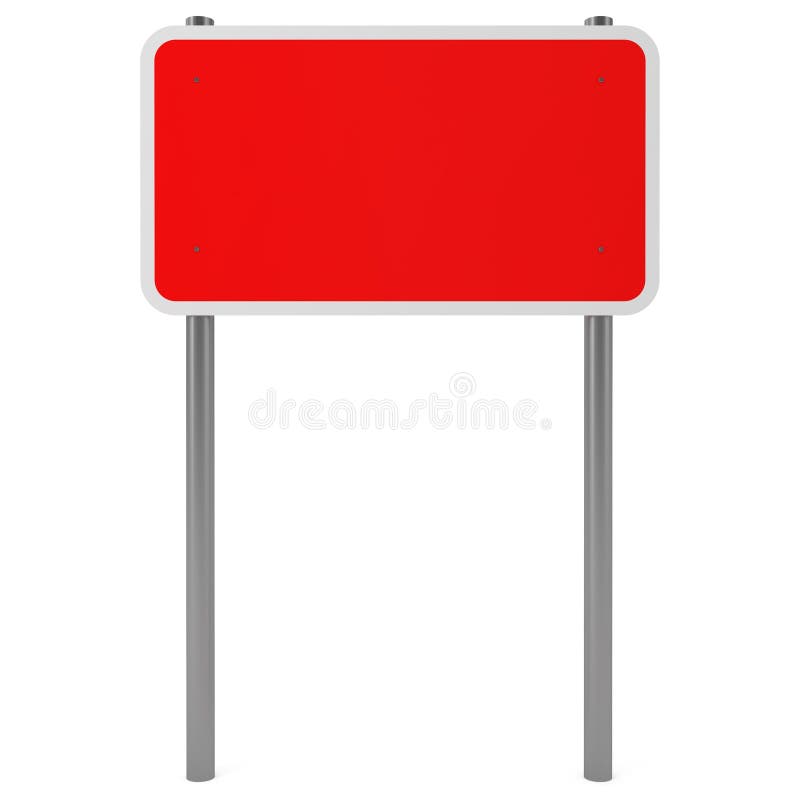 Red Traffic Sign Isolated on White Stock Illustration - Illustration of ...